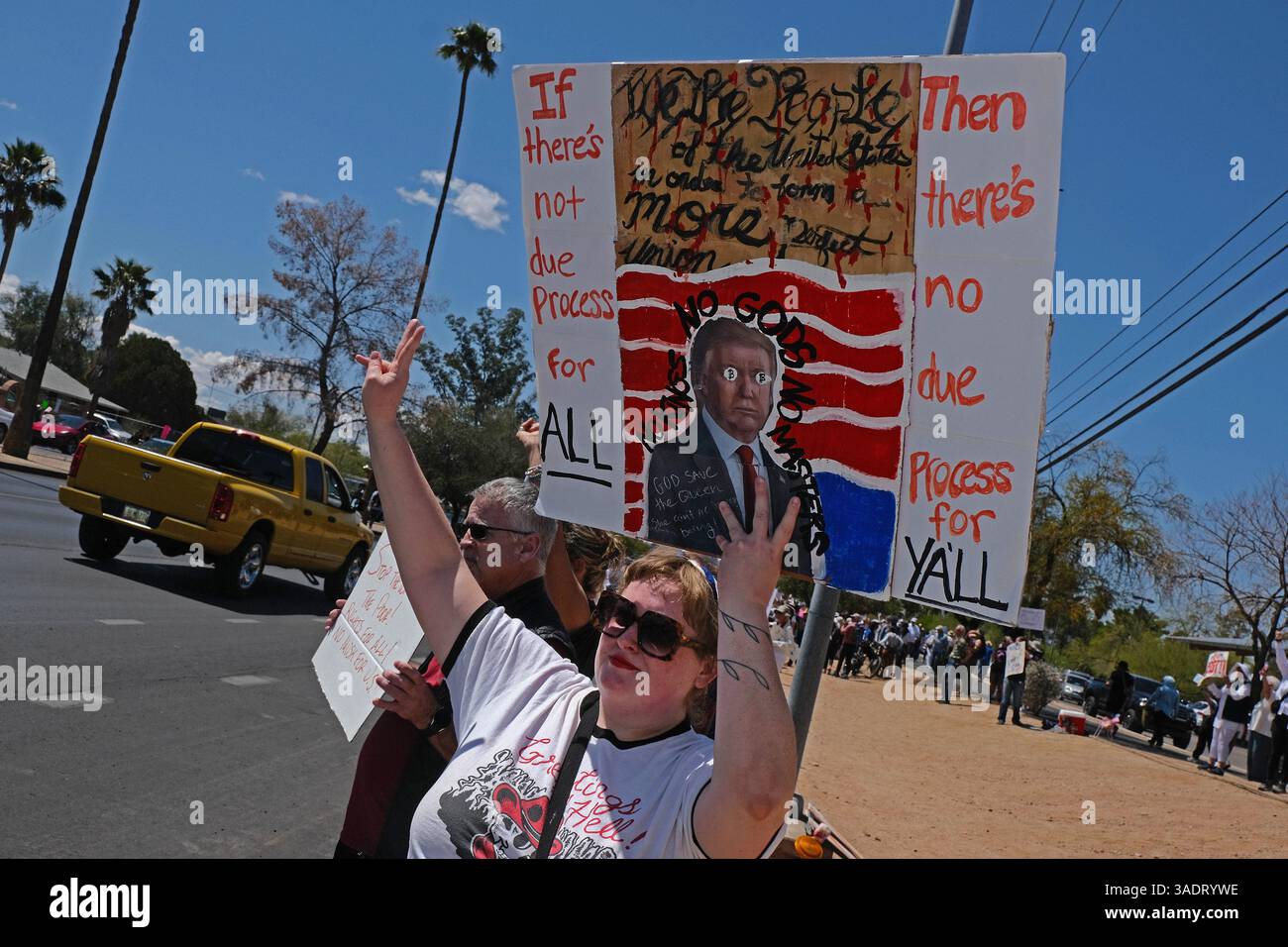 Tucson, Arizona, USA. 5th Apr, 2025. A crowd estimated at over 15,000 ...