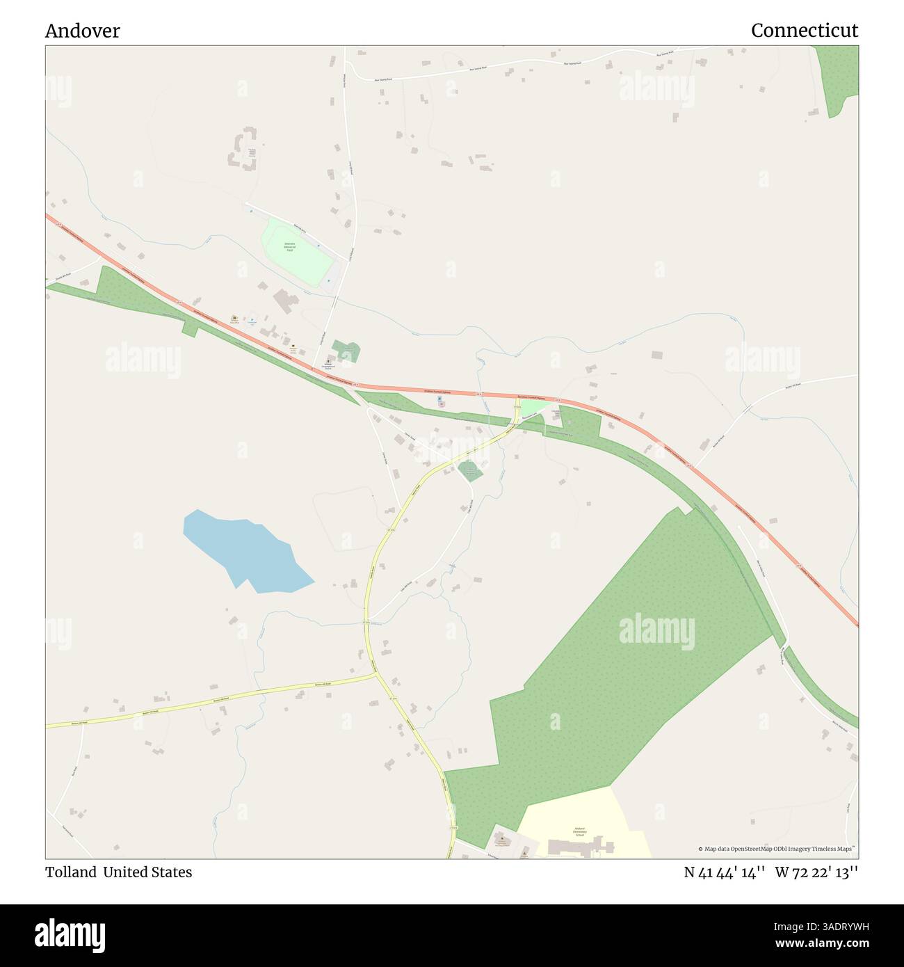 Andover, Tolland, United States, Connecticut, N 41 44' 14'', W 72 22 ...