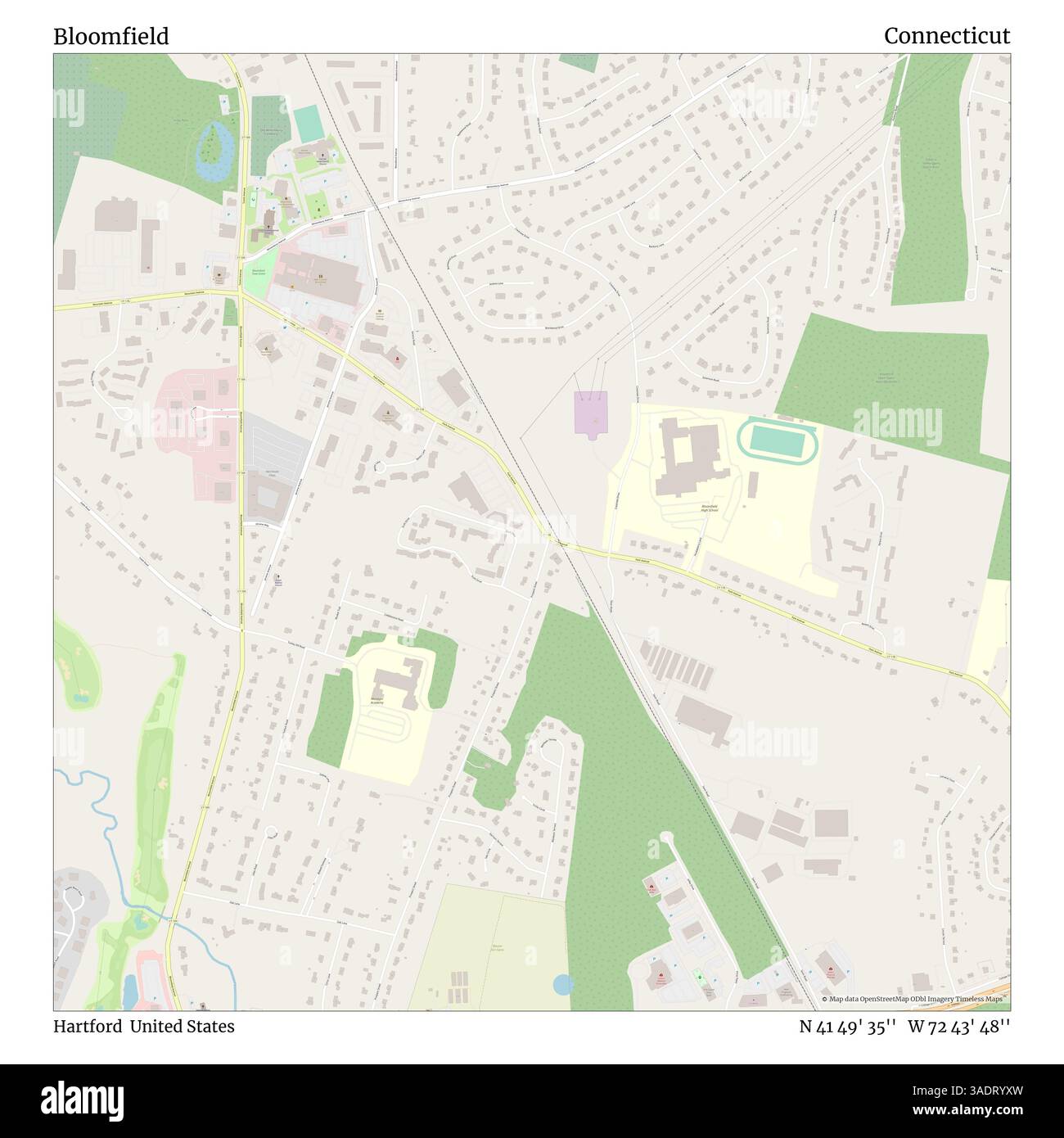 Bloomfield, Hartford, United States, Connecticut, N 41 49' 35'', W 72 ...