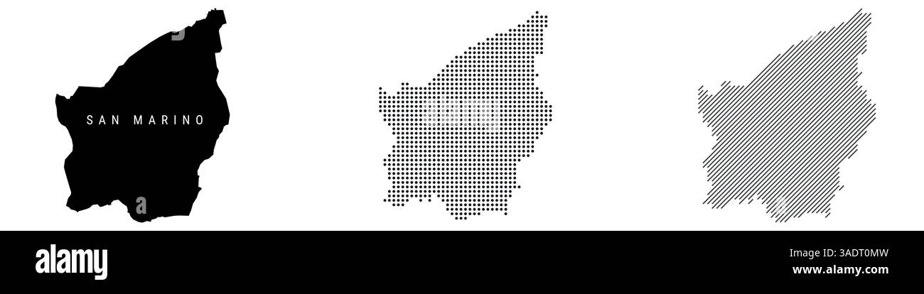 San Marino detailed silhouette map, dotted pattern and slanted parallel ...
