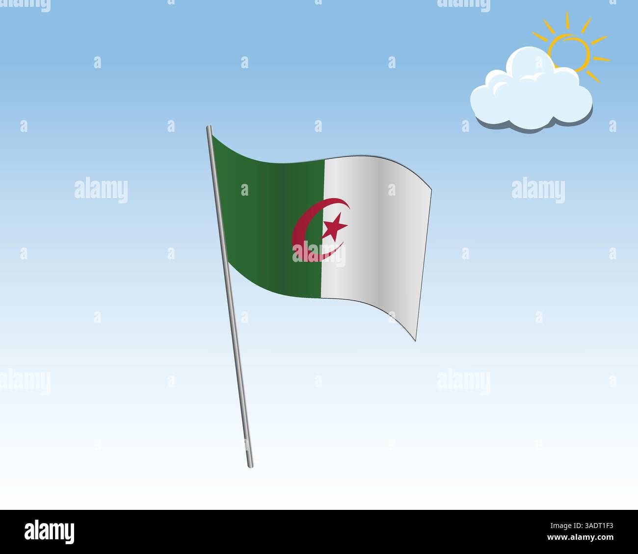 Flag algeria against blue Stock Vector Images - Alamy