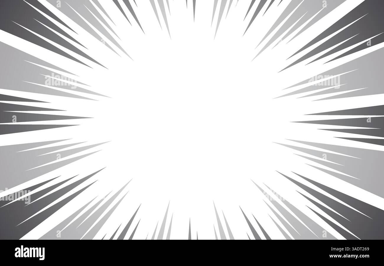 Comic explosion manga background. Abstract monochrome border with ...