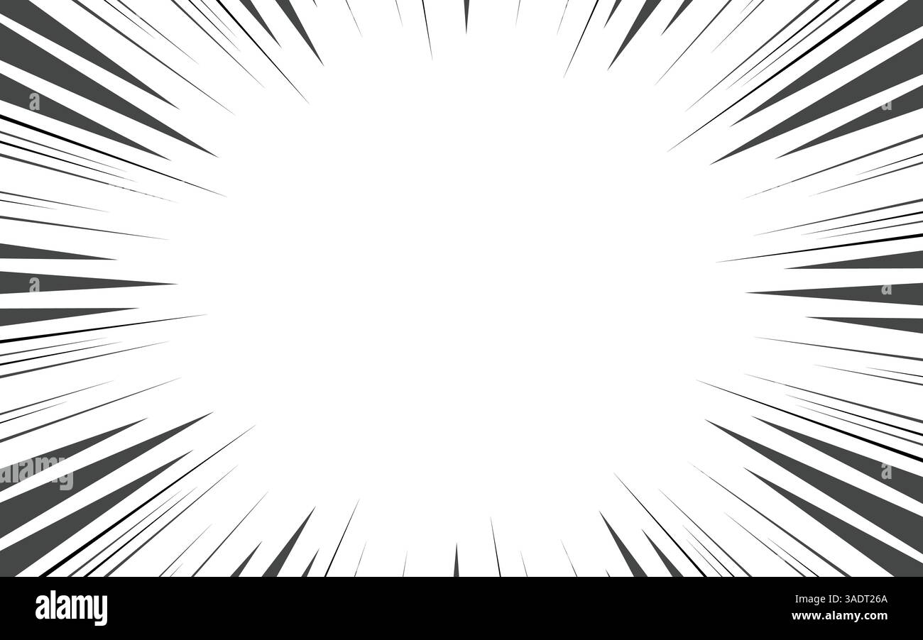 Comic explosion manga background. Abstract monochrome border with ...