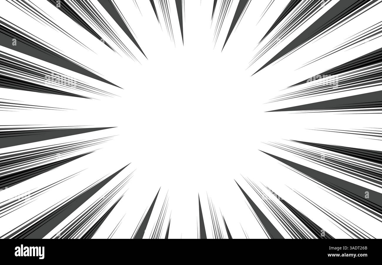 Comic explosion manga background. Abstract monochrome border with ...