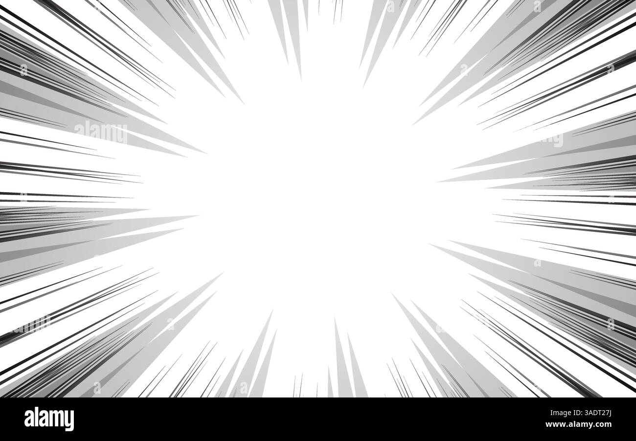 Comic explosion manga background. Abstract monochrome border with ...