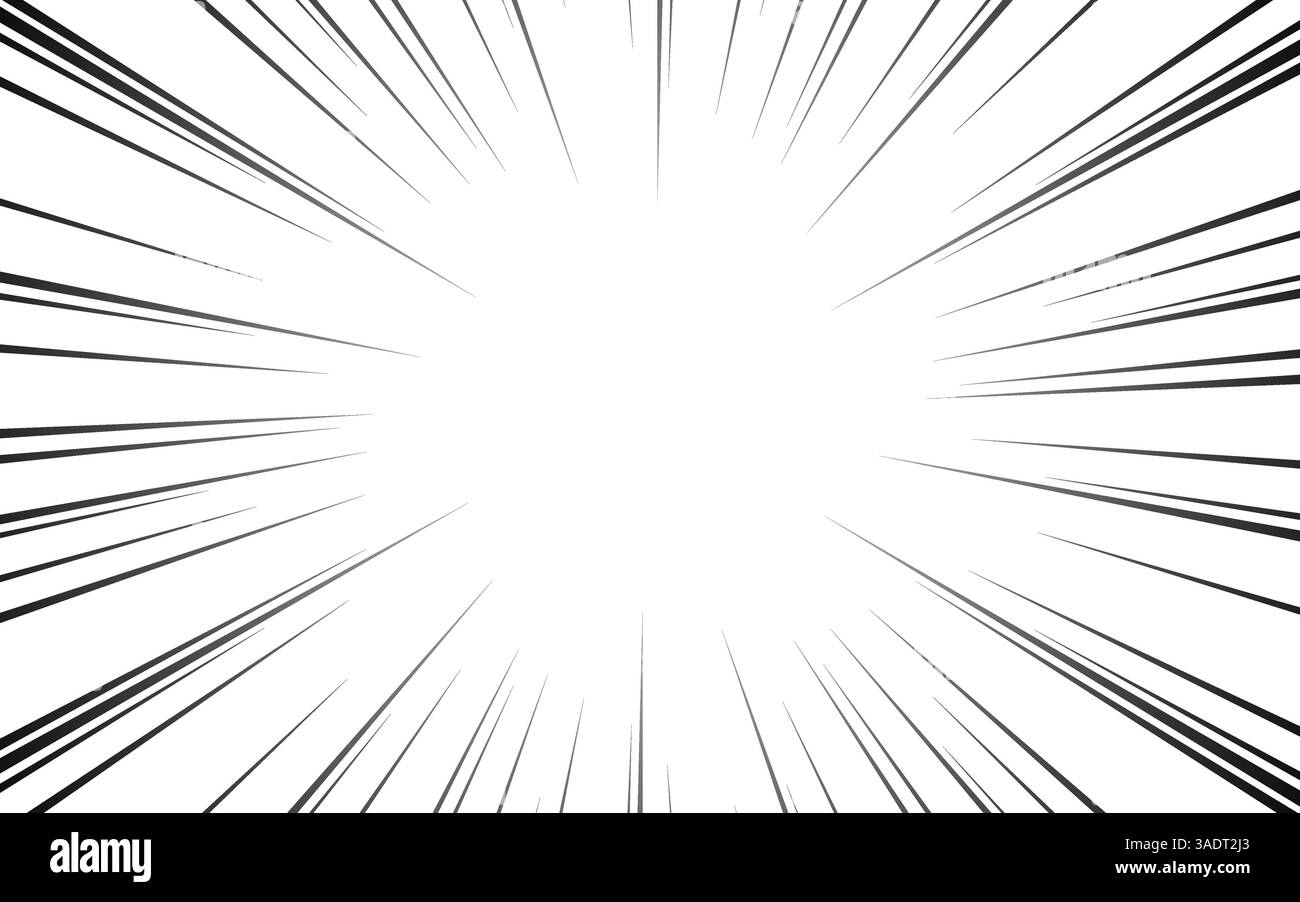 Comic explosion manga background. Abstract monochrome border with ...