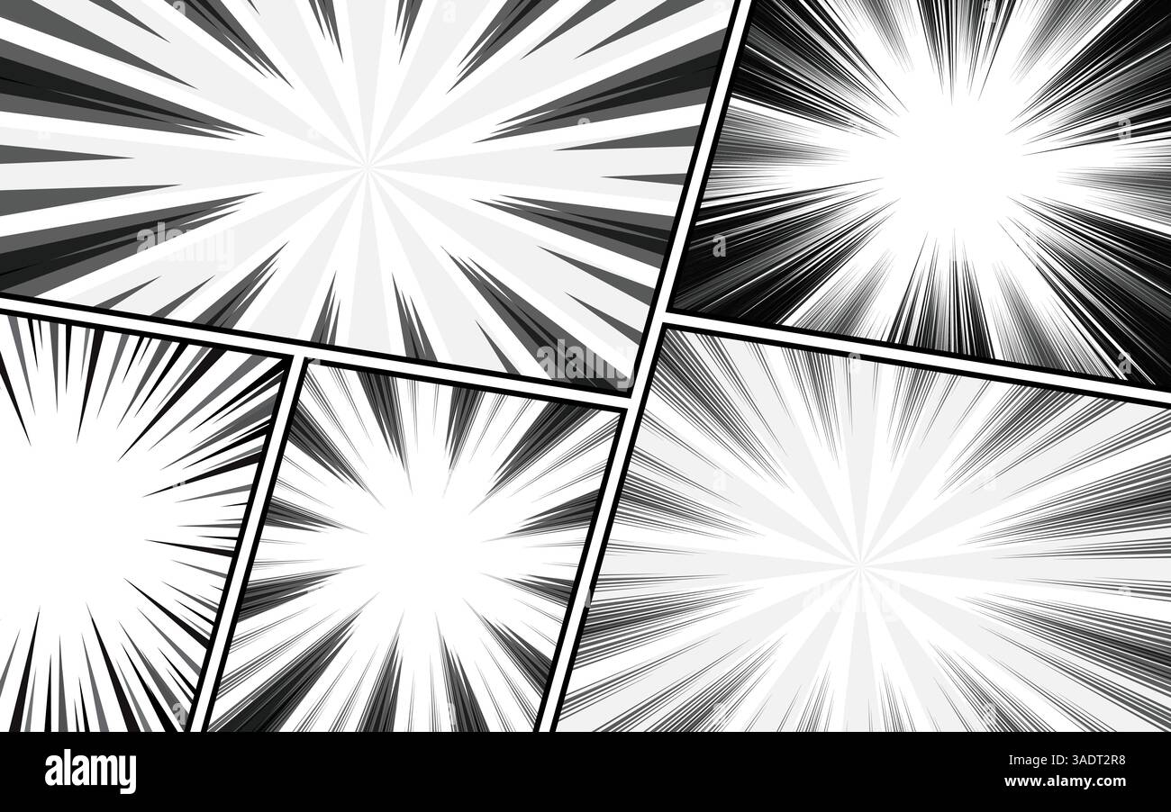 Comic book template. Comic magazine cover and grid page layout ...