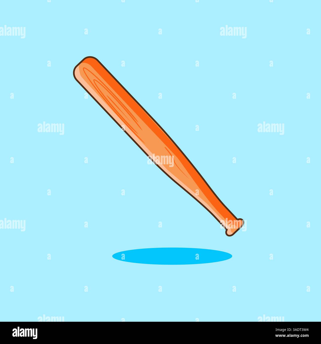 Wooden Stick Baseball Bat Vector Illustration Cartoon Design Stock ...