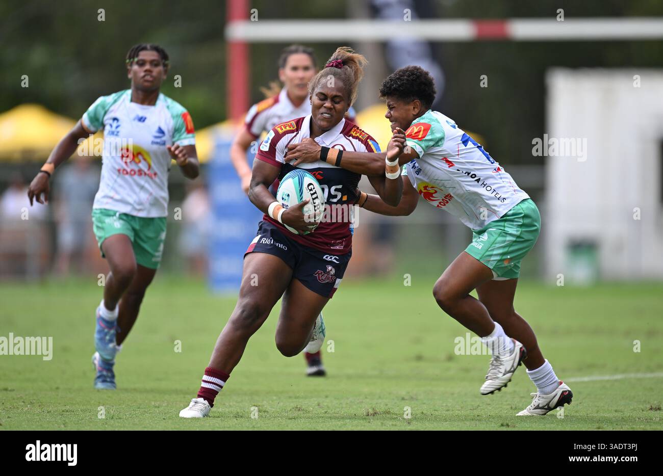 Ivania Wong of the Reds competes with Repeka Tove of the Drua during ...