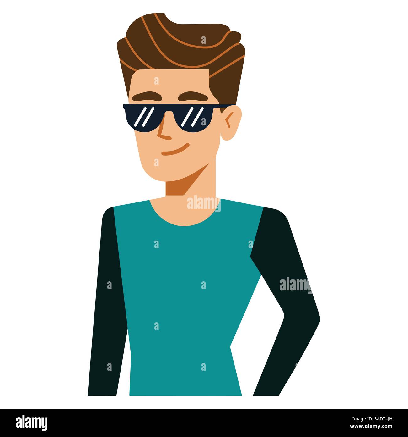 Young man cartoon, vector illustration. Clean, simple design with ...