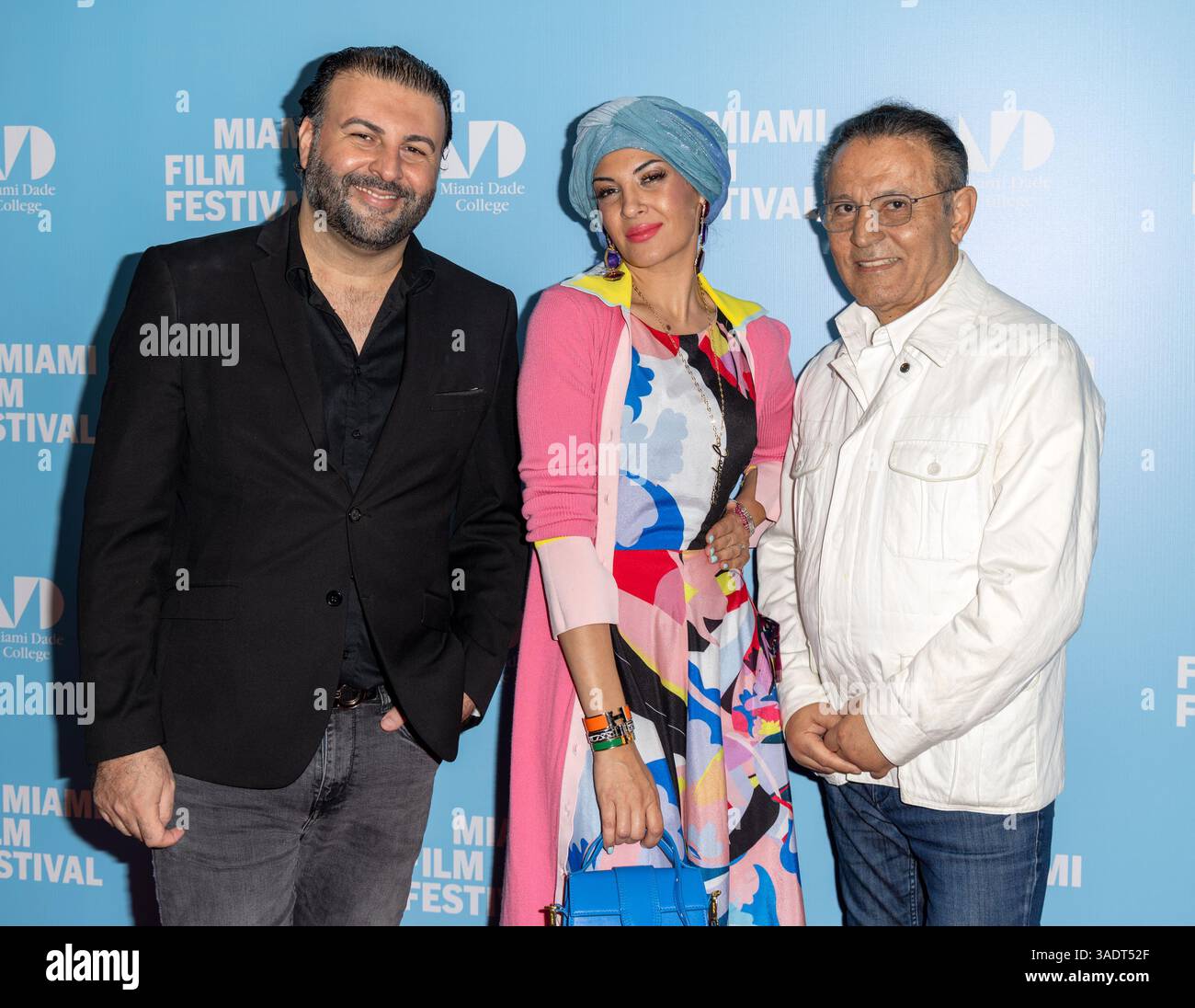 MIAMI, FLORIDA - APRIL 05: (L-R) David Serero, Nyla Hazratjee, and Elie ...