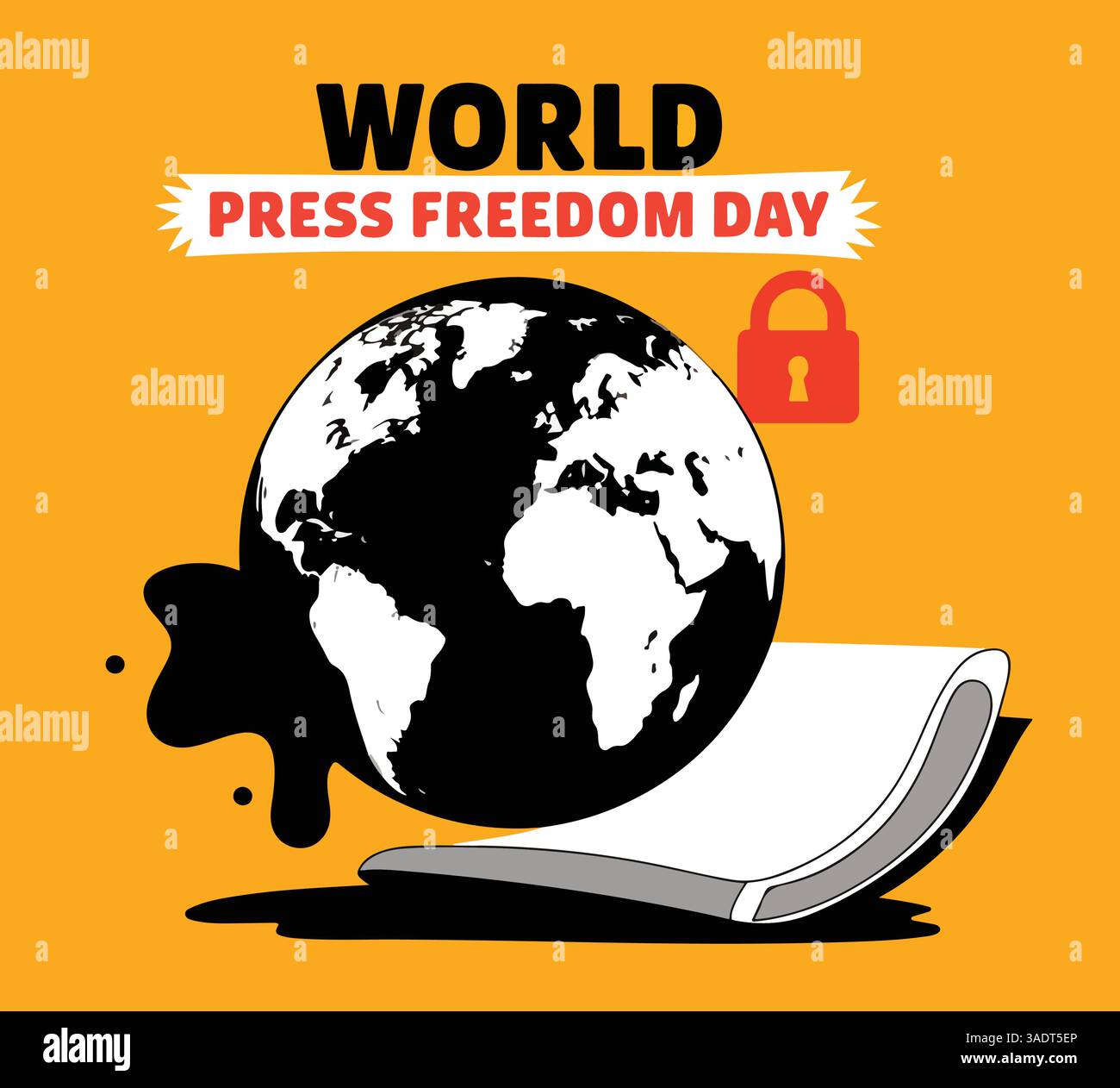World Press Freedom Day greeting featuring a globe. Symbolizing global ...