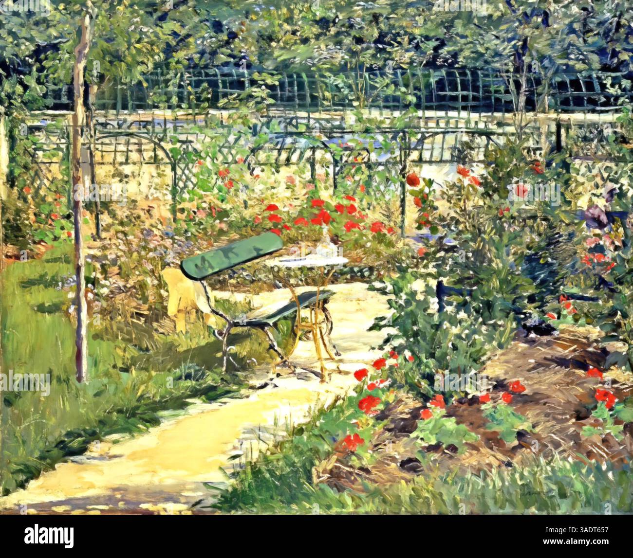 The Bench in the Garden of Versailles, 1881 – Edouard Manet Stock Vector Image & Art - Alamy
