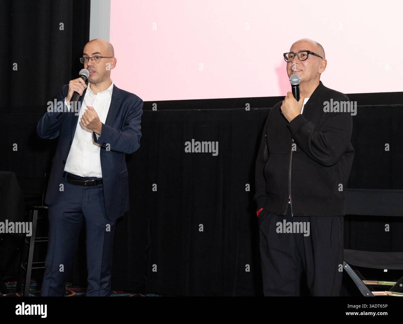 MIAMI, FLORIDA - APRIL 05: Stefano Cerrato and Ferzan Özpetek (Director ...