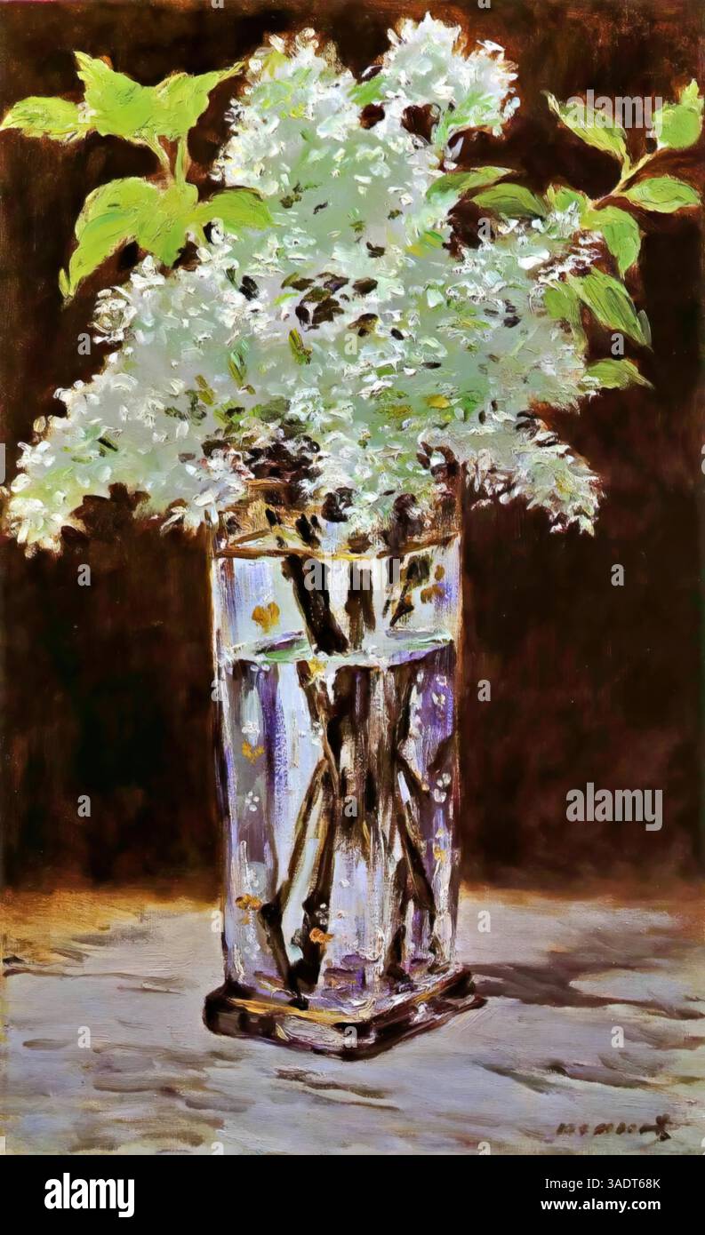 White lilac in a crystal vase, 1882 – Edouard Manet Stock Vector Image ...