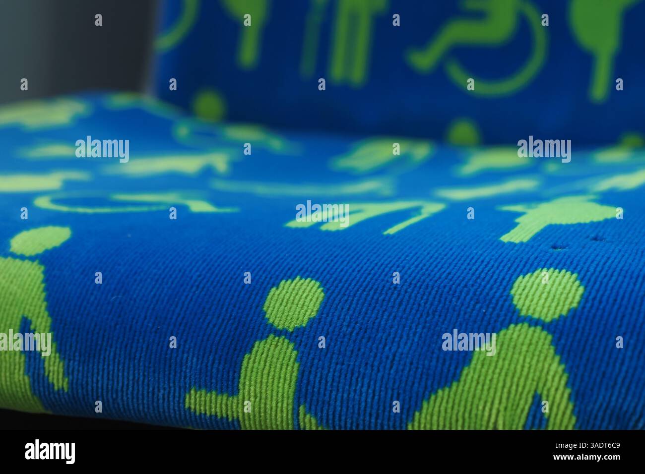 Patterns of accessibility symbols on a blue fabric surface Stock Photo ...