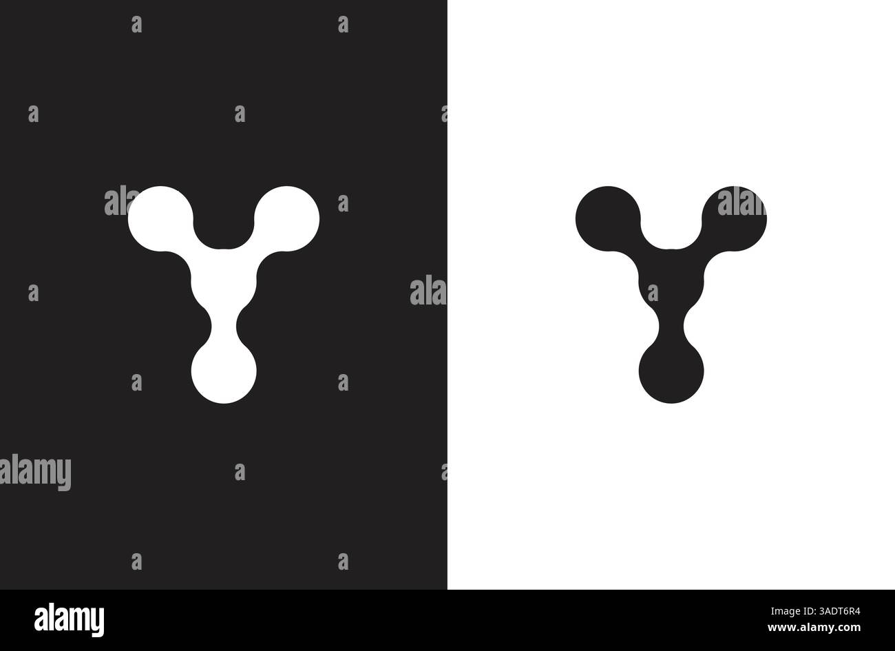 Logo letter Y molecule unique design minimalist Stock Vector Image ...