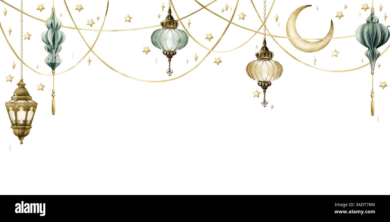 Crescent moon lanterns ramadan hi-res stock photography and images - Alamy