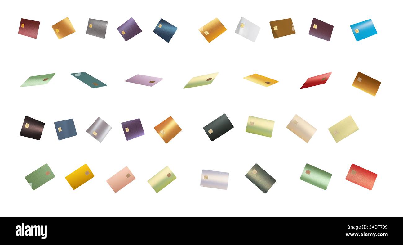 Bank card designs collection. Different plastic bank credit and debit ...