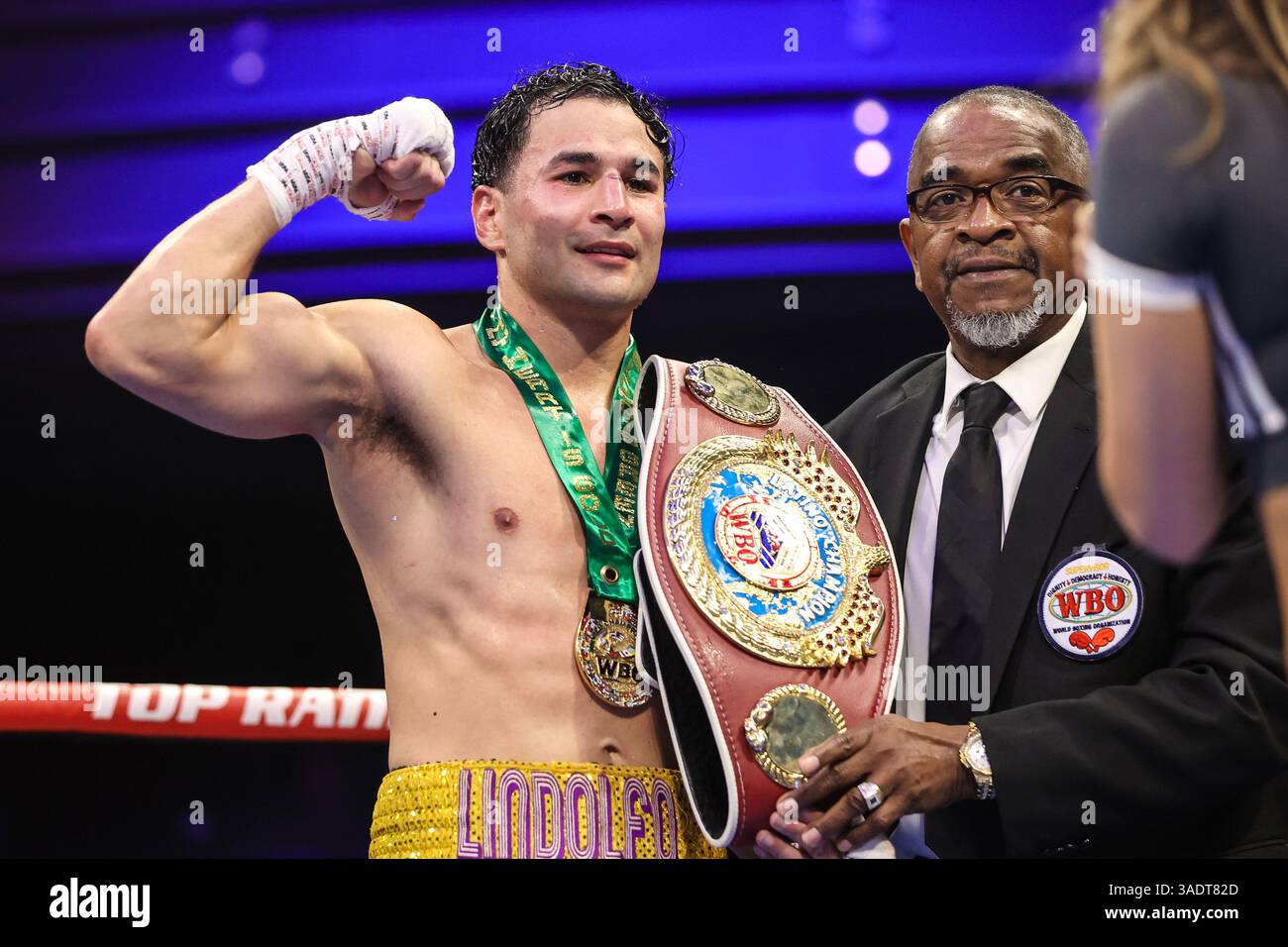 April 5, 2025: Junior Welterweight Lindolfo Delgado poses for a photo ...