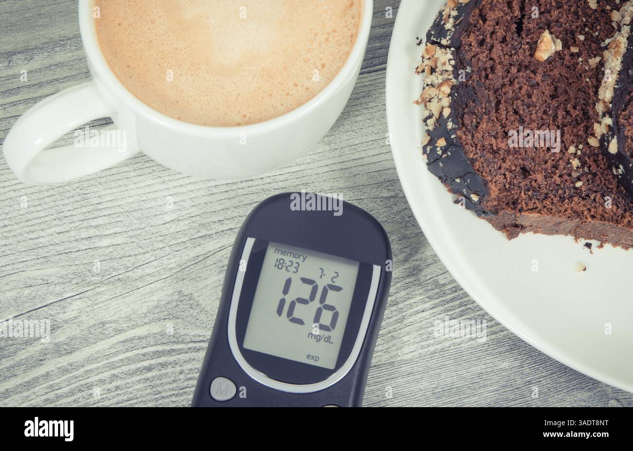 Glucose meter with high result of measurement sugar level, sweet ...