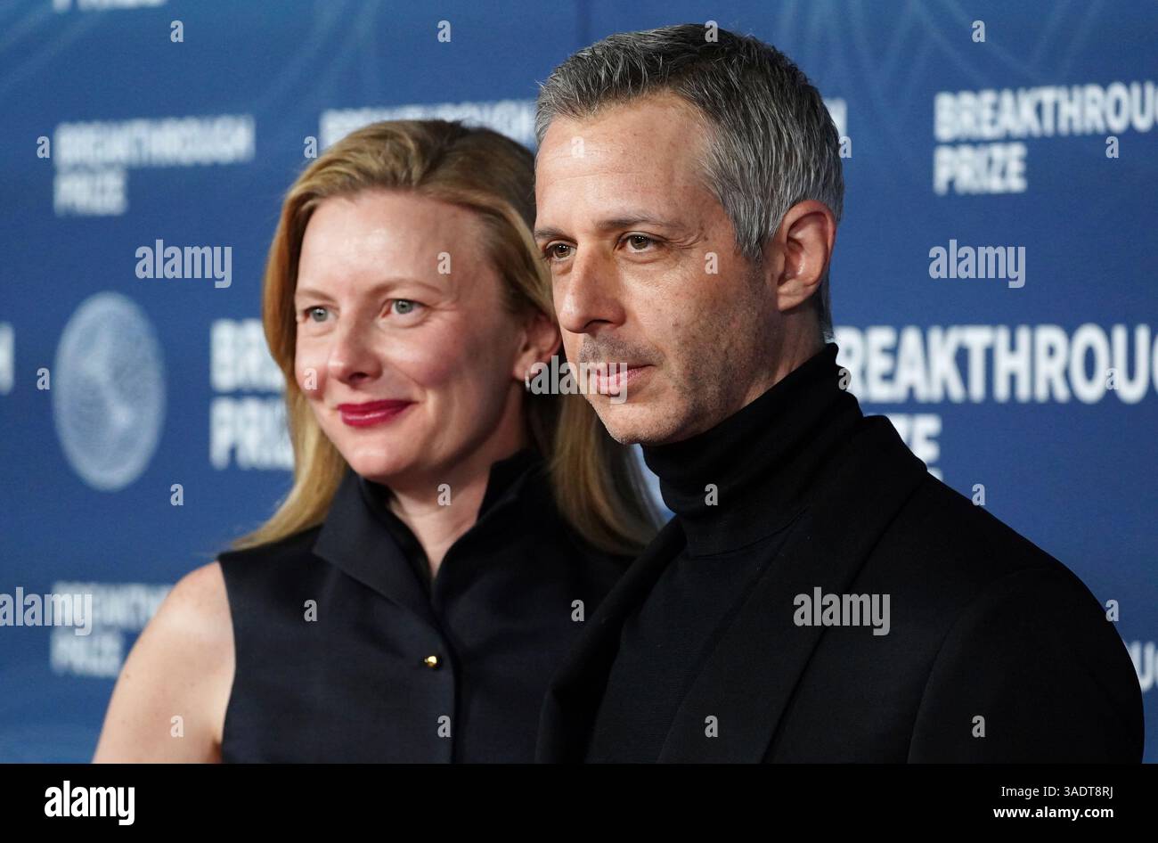 Emma Wall, left, and Jeremy Strong arrive at the 11th Breakthrough ...
