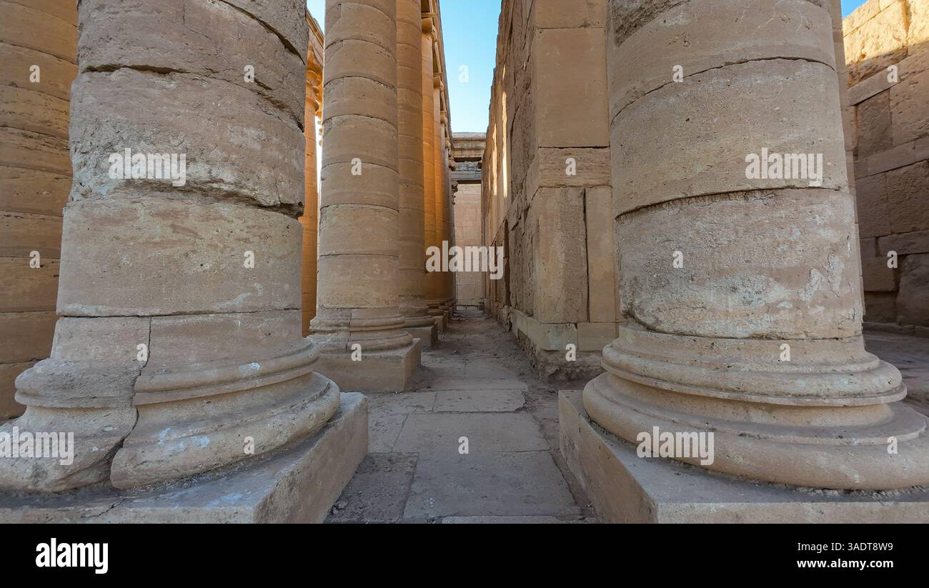 Ancient stone columns in a historic archaeological site with clear blue sky Stock Photo - Alamy