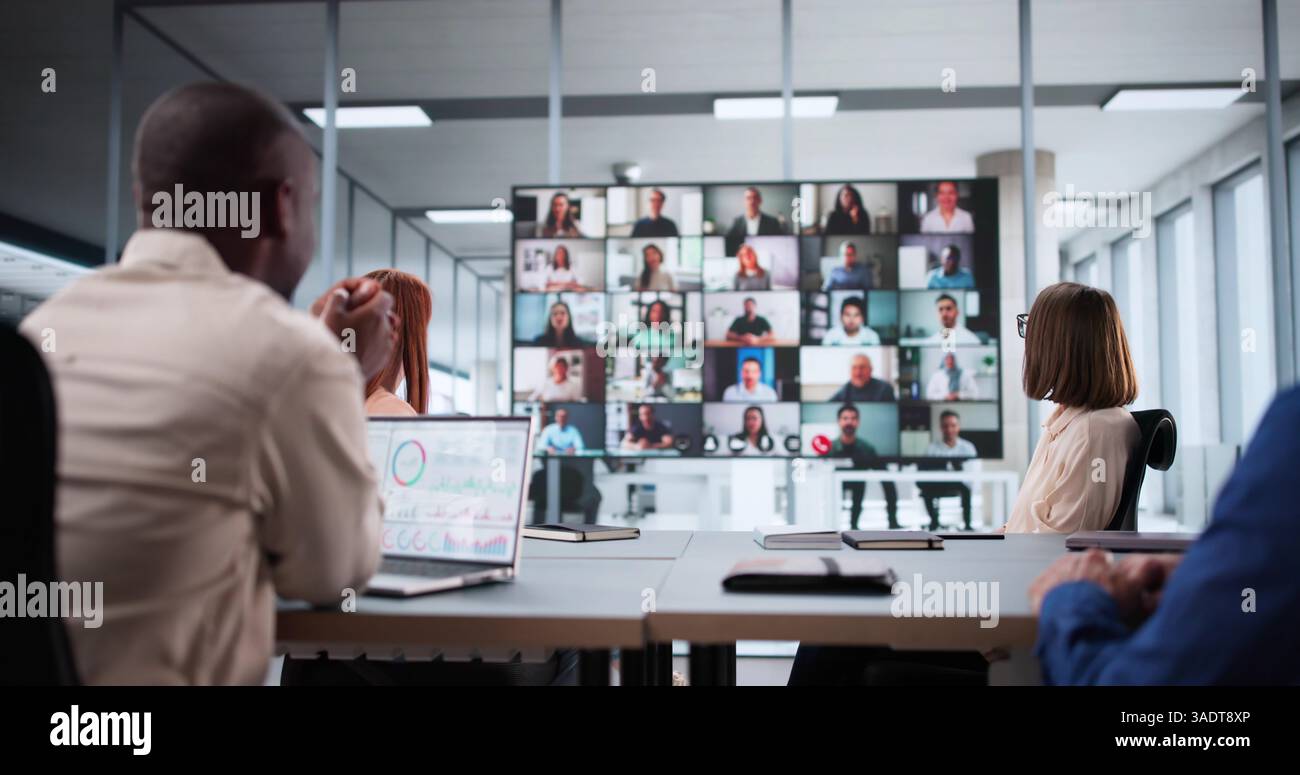 Multicultural Business Team Collaborating Online In Company Virtual ...