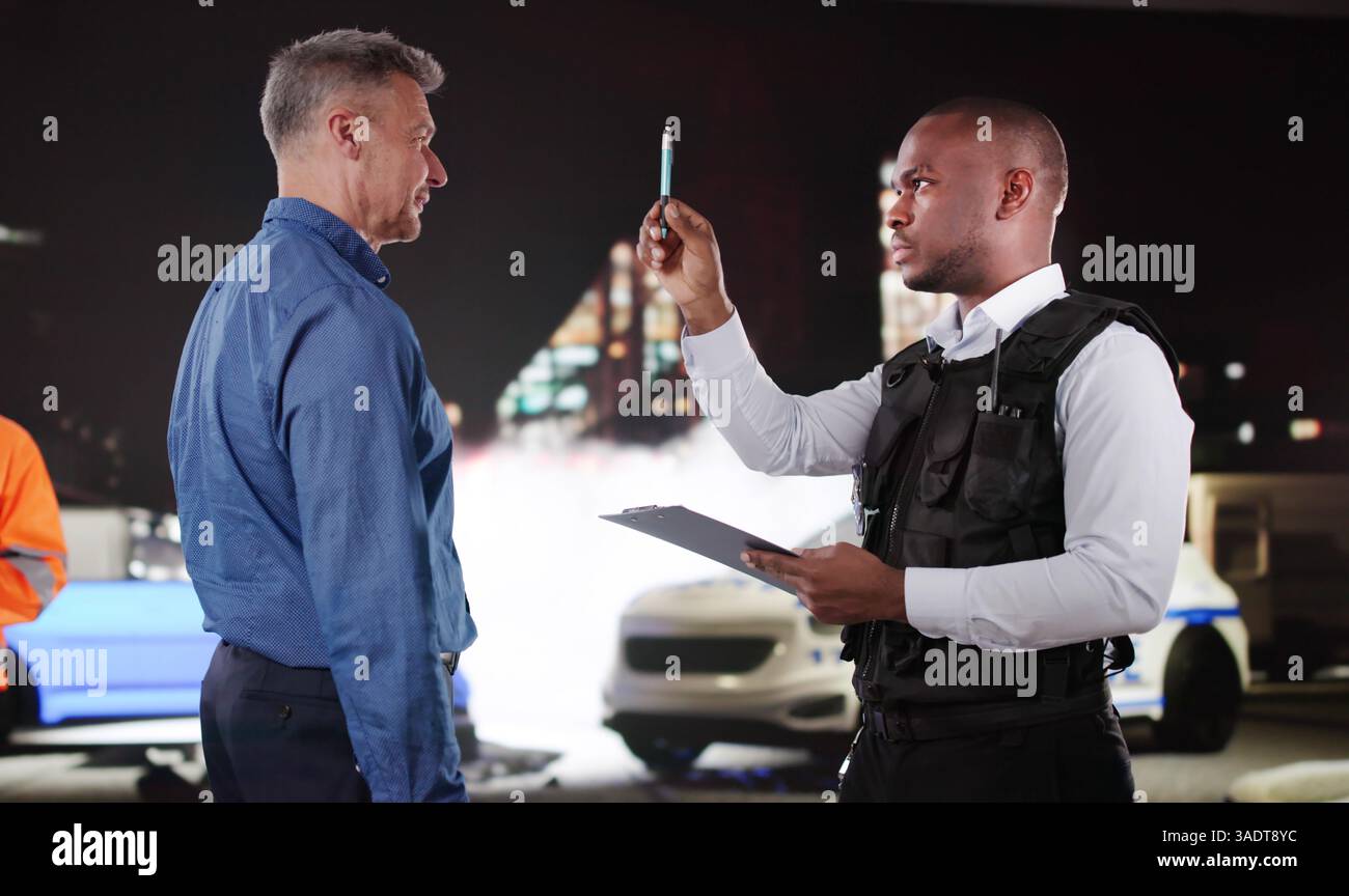 Driver Undergoes Dui Road Test, Sobriety Check Exam After Accident ...