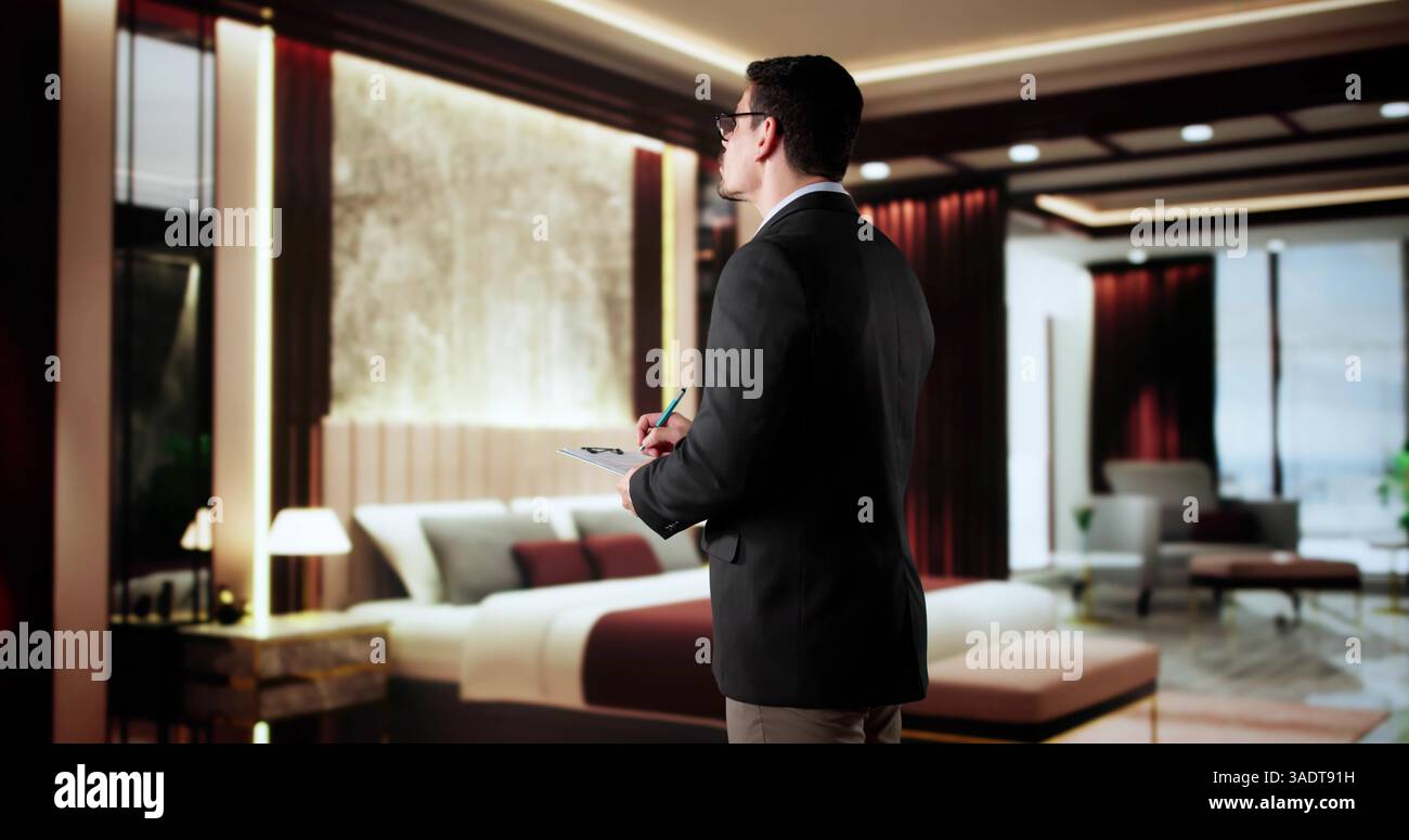 Hotel Manager In The Room. Entrepreneur Business Man Stock Photo - Alamy