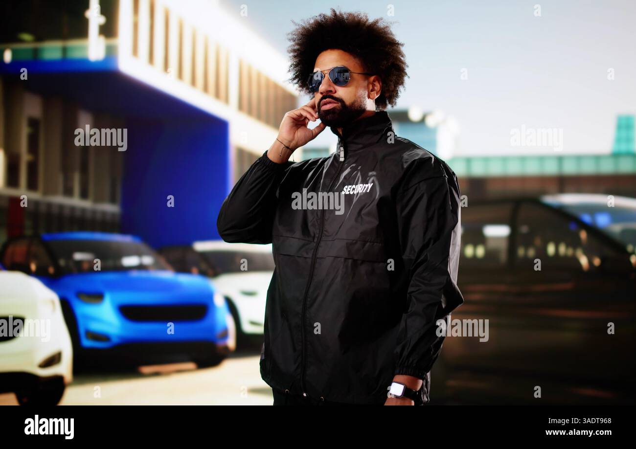 Protecting the Event: Security Guard Officer in Uniform Standing By ...