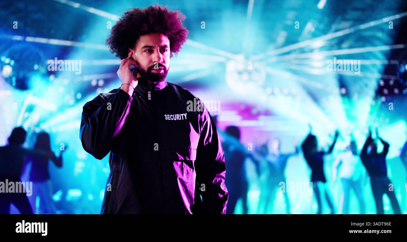 Nightlife Protector: Security Guard Ensuring Safety at Club Event Or ...