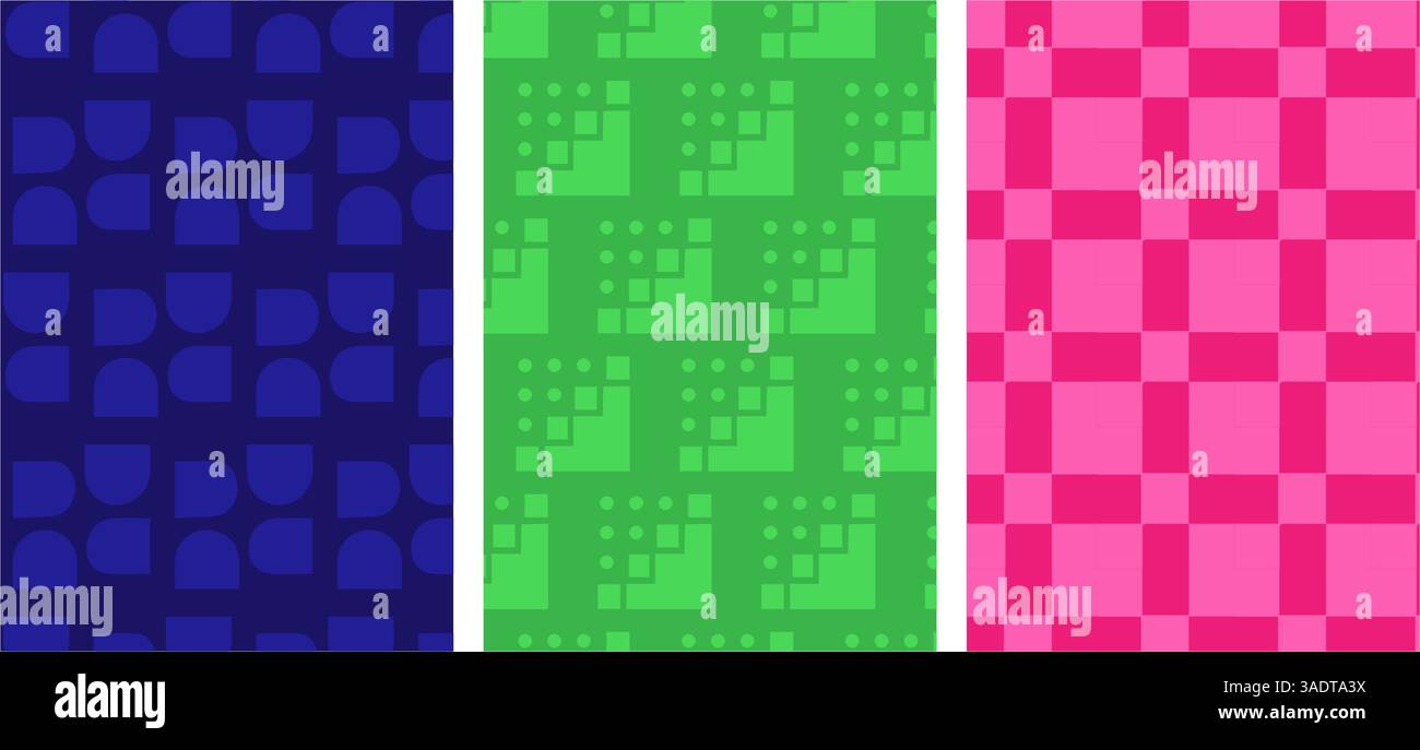 Vibrant Geometric Patterns in Blue, Green, and Pink for Modern Design ...