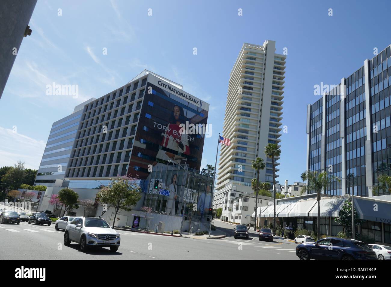 West Hollywood, California, USA 5th April 2025 Tory Burch Billboard and ...