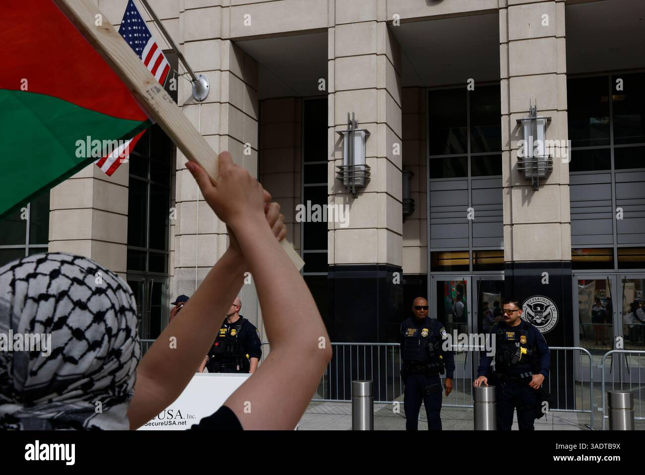 Washington DC, USA. 5th Apr 2025. Pro-Palestine protestors gathered in ...