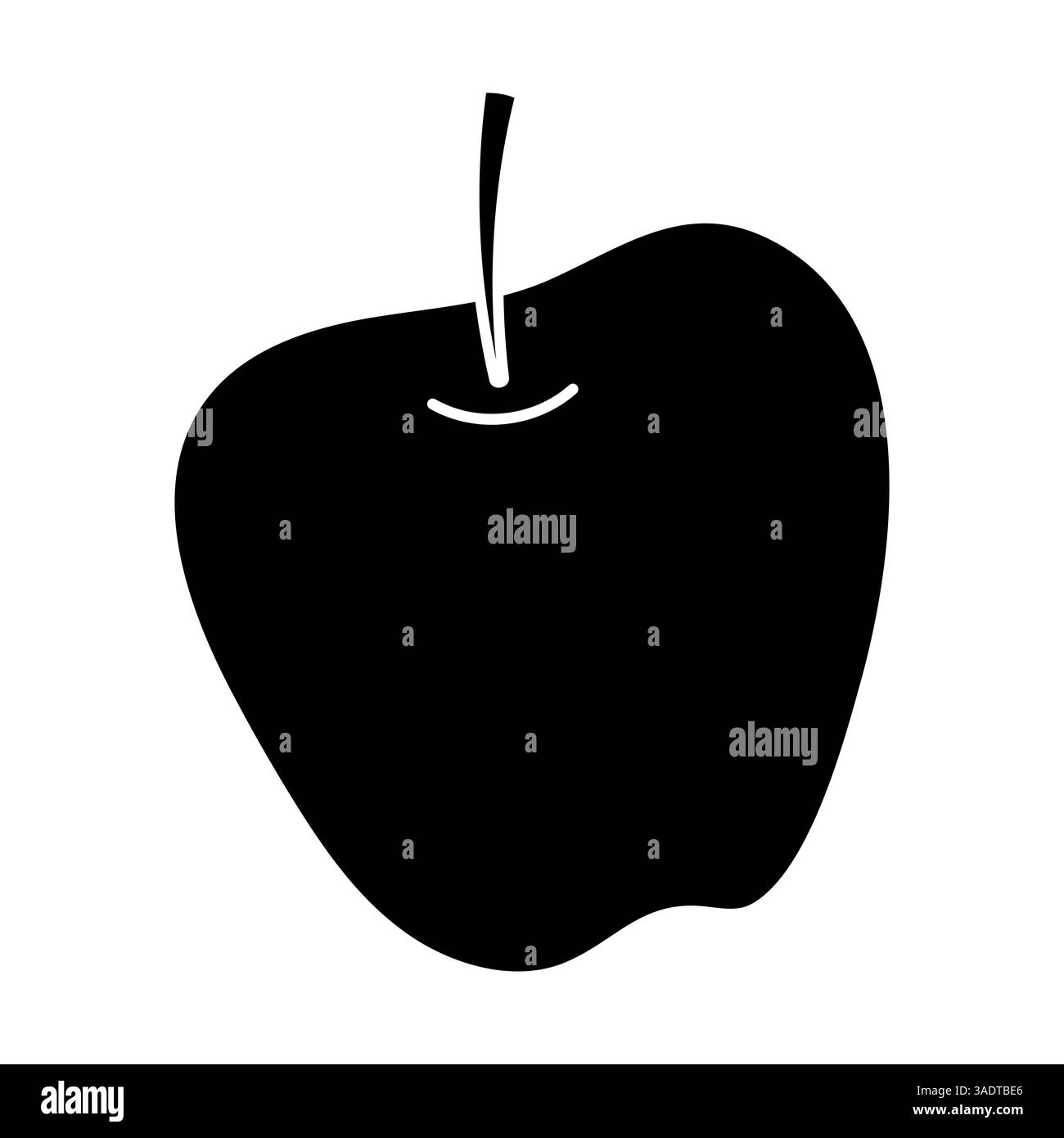 Black silhouette of an apple on a plain background highlighting its ...