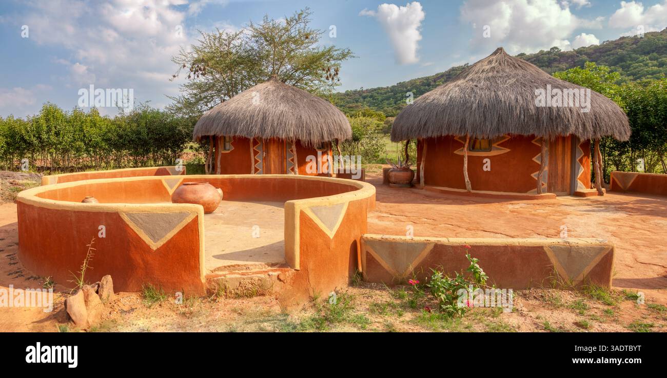 kgotla traditional village houses africa, setswana traditional thatched ...