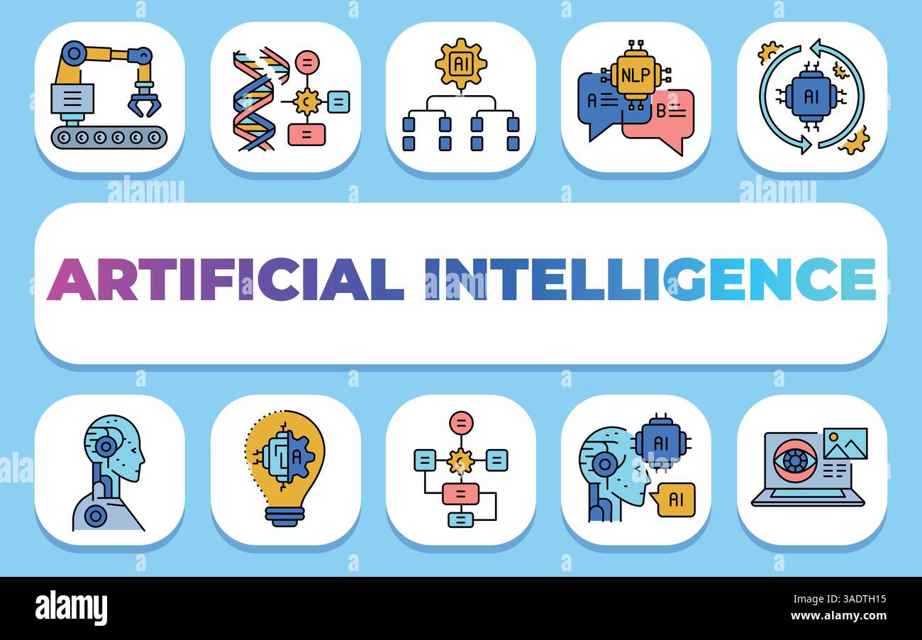 artificial intelligence text concept. Shablon for presentation and Infographics. Minimal Clean ...