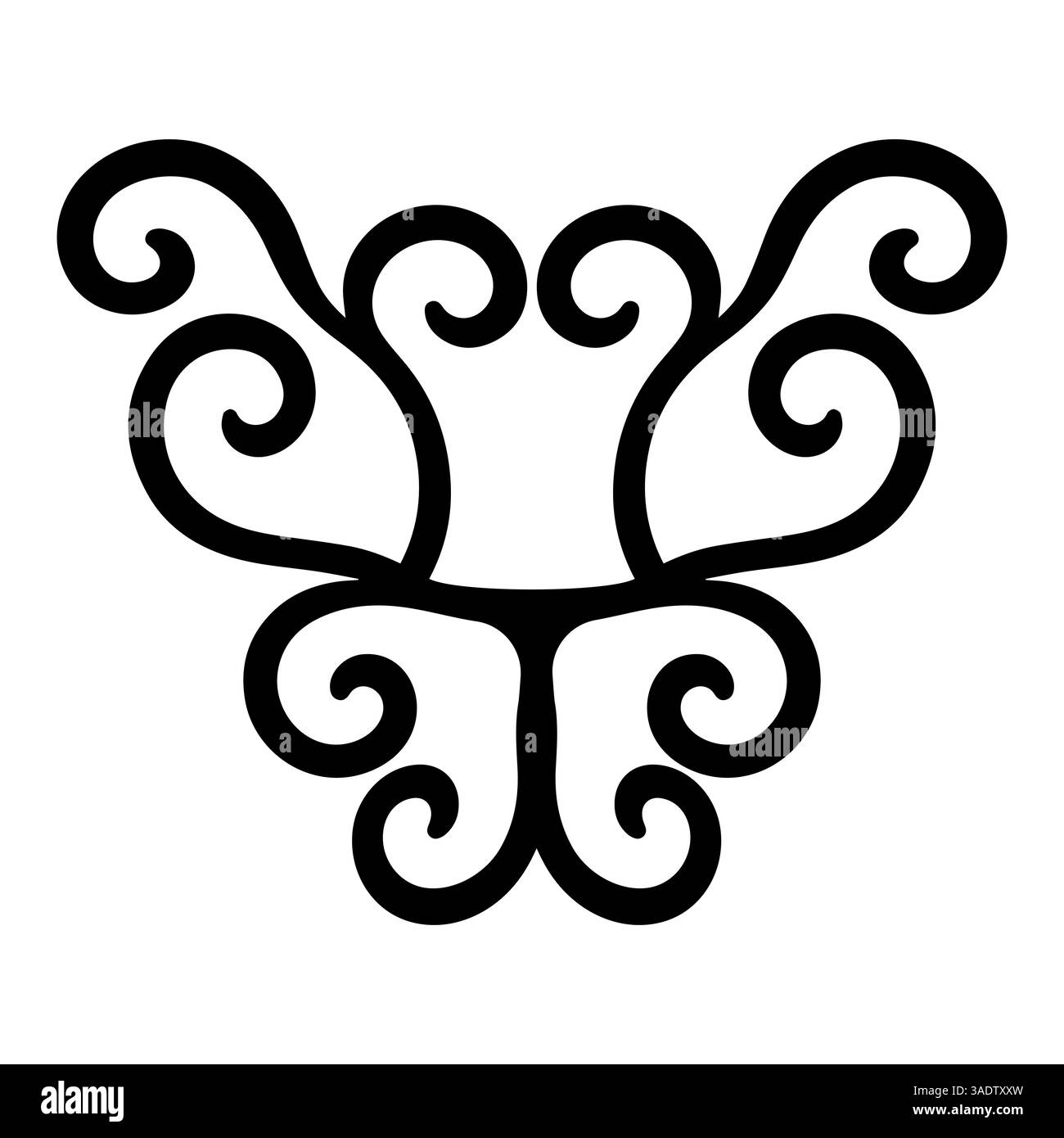 Tribal Swirl Ornament Design Ethnic Symmetrical Tattoo Vector Stock ...