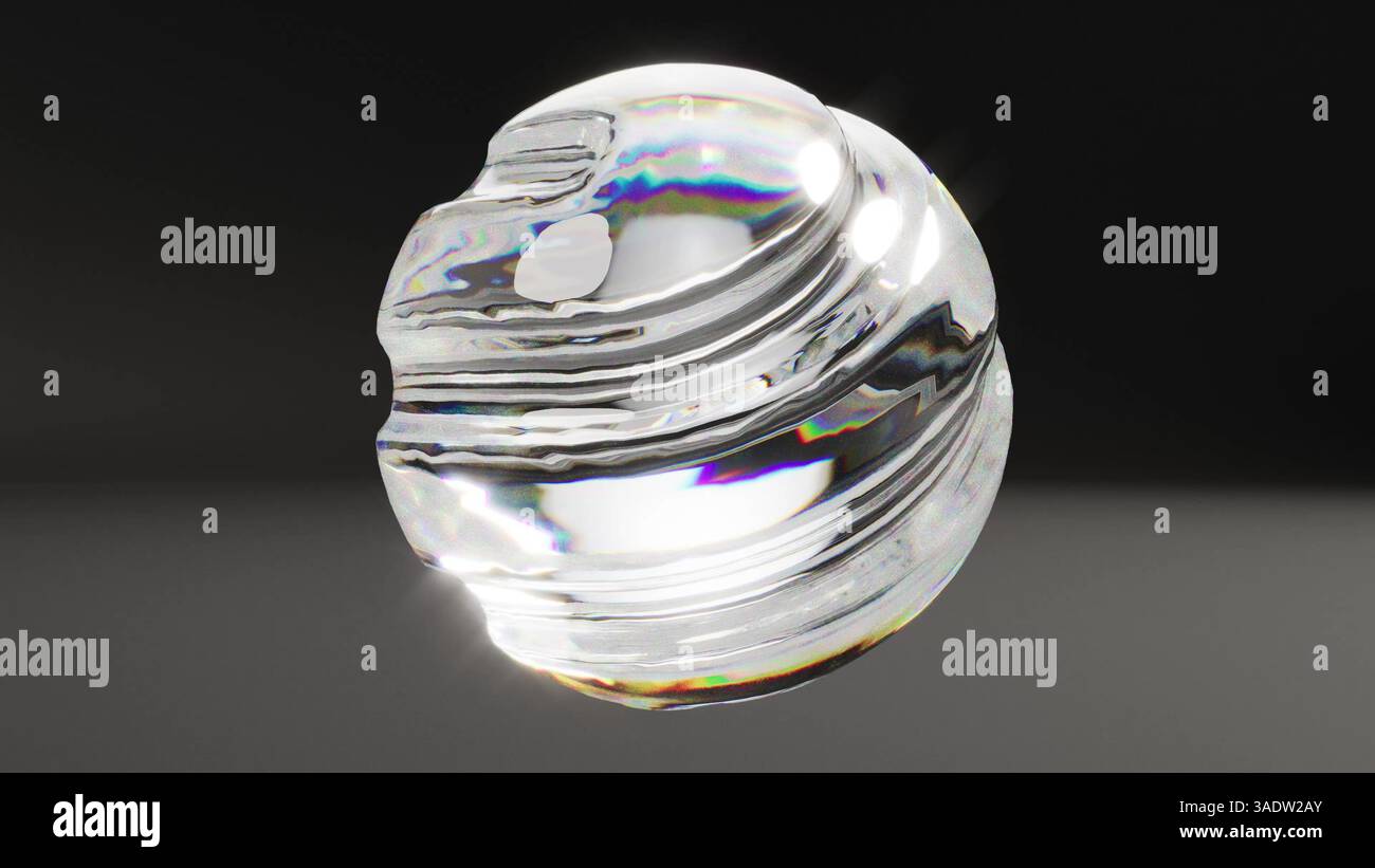 Crystal magic sphere ball on black bg 3d render Stock Photo - Alamy