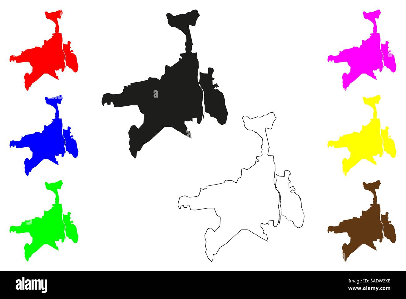 Gondal city (Republic of India, State of Gujarat) map vector ...