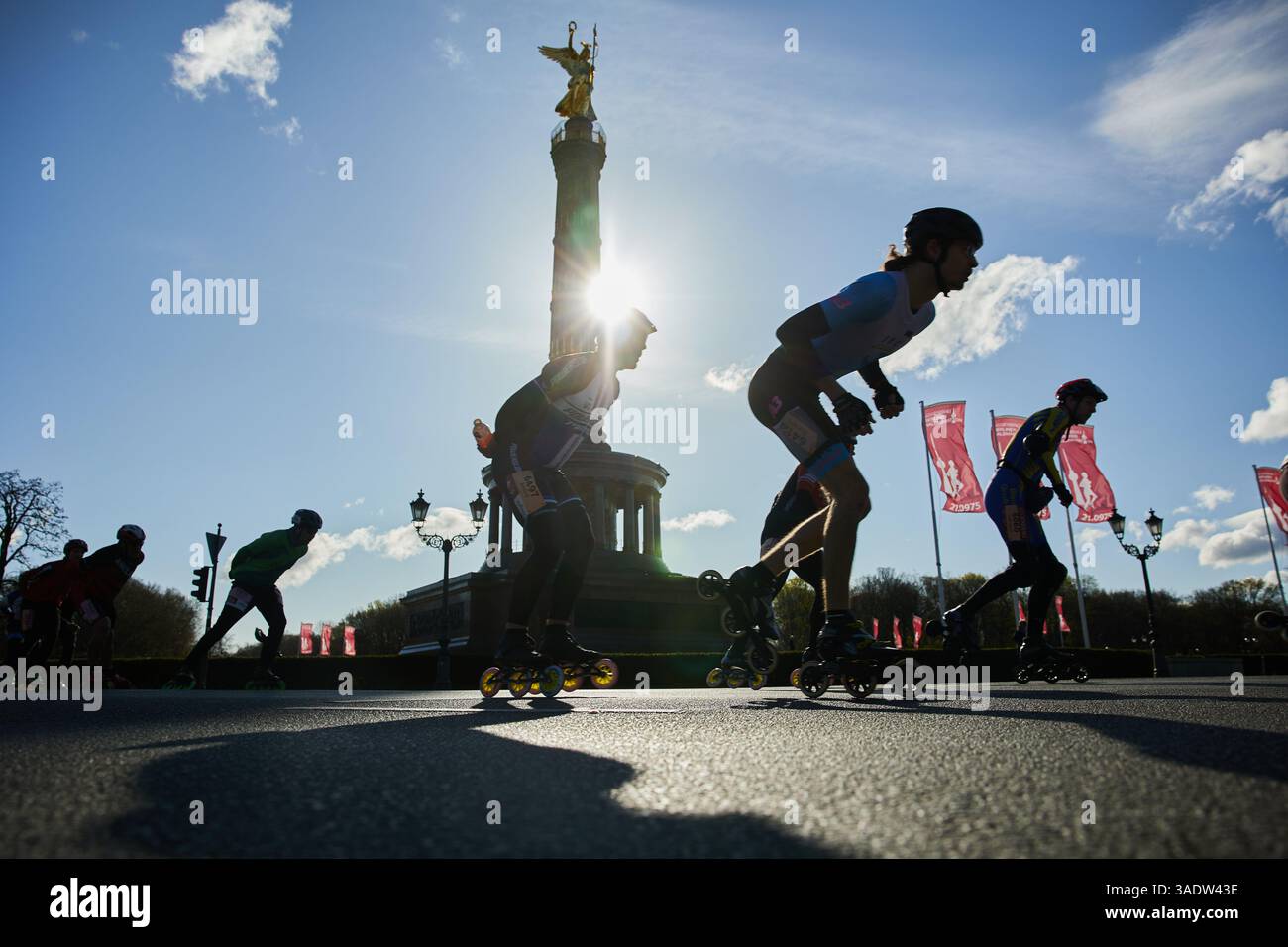 Berlin, Germany. 06th Apr, 2025. Around 1,000 inline skaters ride past ...