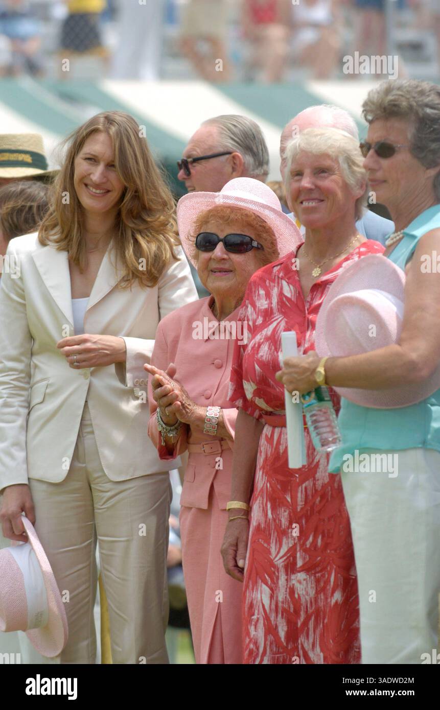 Jul 11, 2004; Newport, RI, USA; German Tennis star STEFFI GRAF is ...