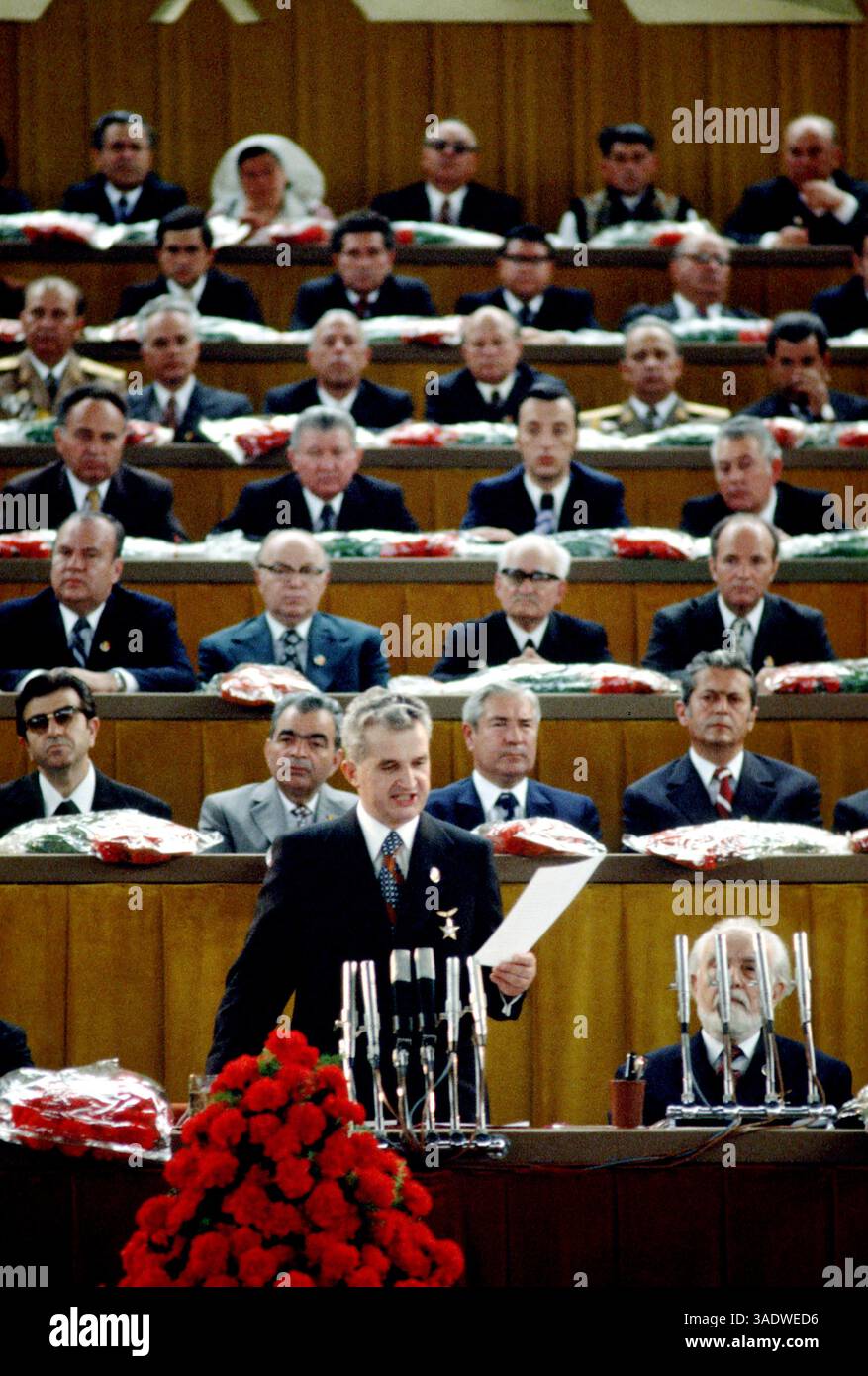 May 09, 1977; Brasov, ROMANIA; Romanian President NICOLAE CEAUSESCU (C ...
