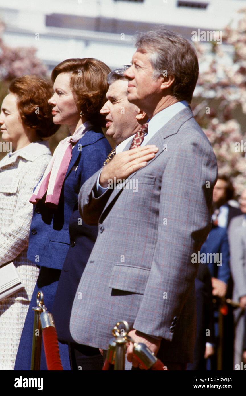 Apr 13, 1978; Washington, DC, USA; Romanian President Nicolae Ceaucescu ...