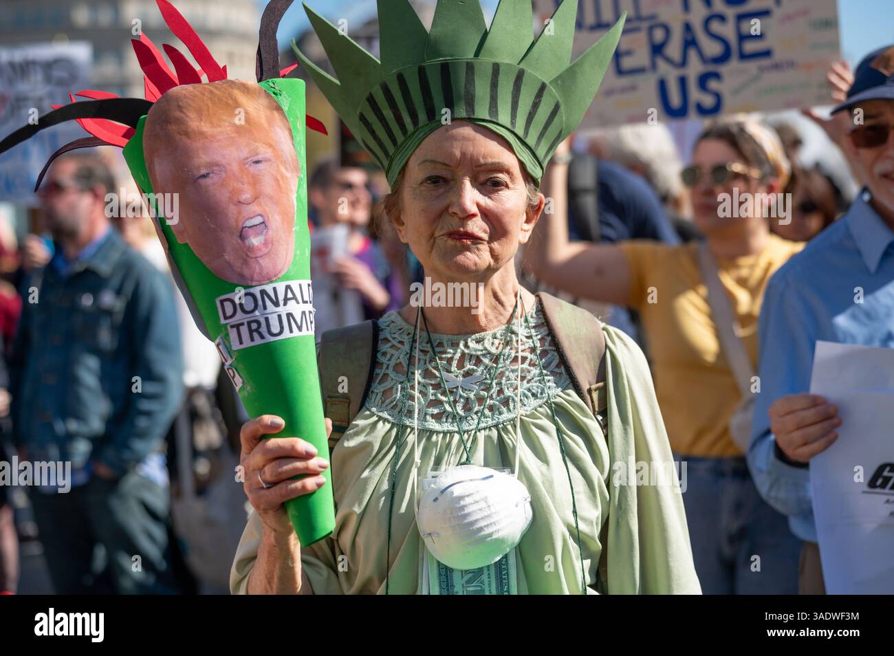 London, UK, 5 April 2025. People gathered at The ‘Hands Off!’ Protest ...
