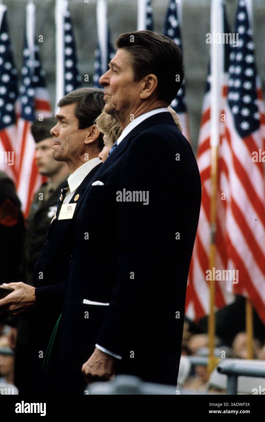 Jan 14, 1981; Washington, DC, USA; President RONALD REAGAN at White House South Lawn Ceremony ...