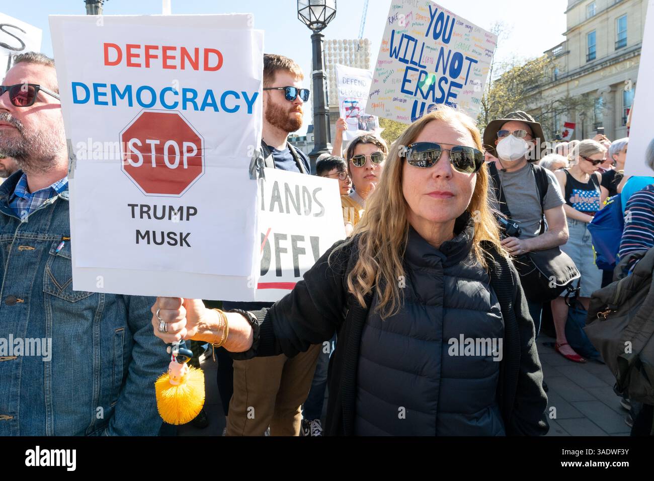 London, UK, 5 April 2025. People gathered at The ‘Hands Off!’ Protest ...