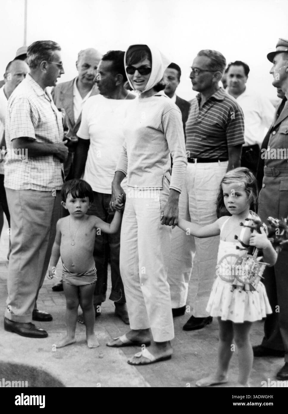 JACQUELINE KENNEDY ONASSIS WITH DAUGHTER CAROLINE AND SON JOHN JR..1962 ...