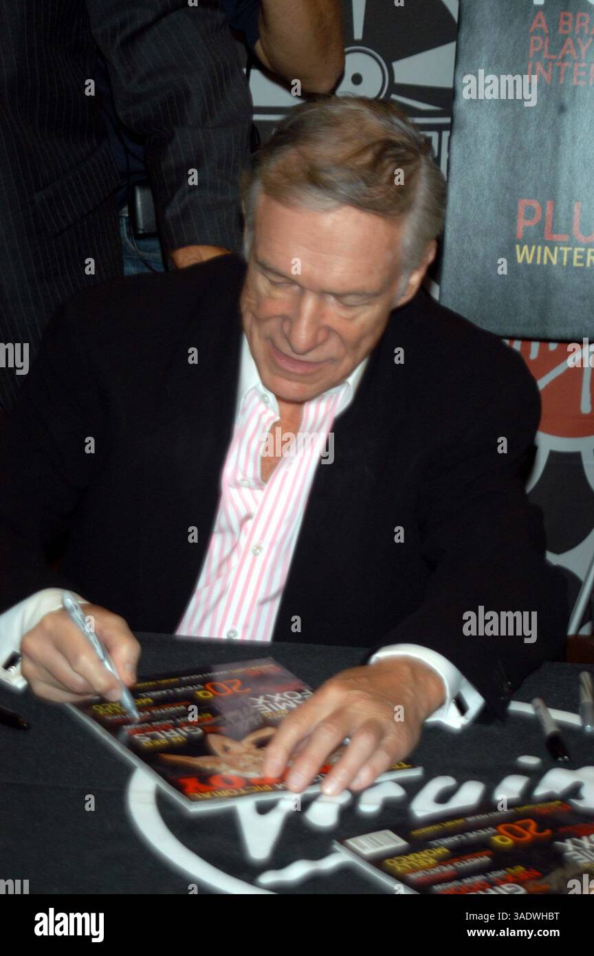 Oct 11, 2005; New York, NY, USA; Playboy HUGH HEFNER & girlfriends ...